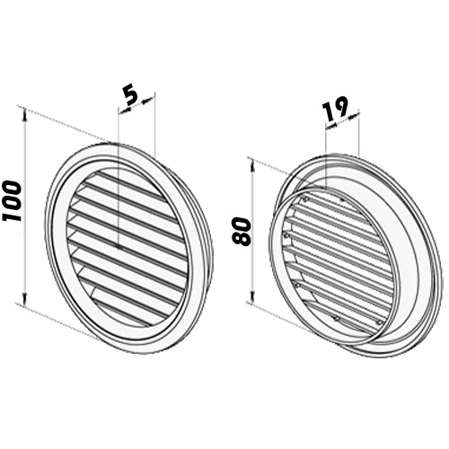 RUN - Round grilles with flange