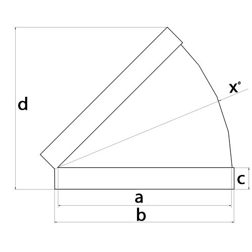 Square bends 45 horizontal