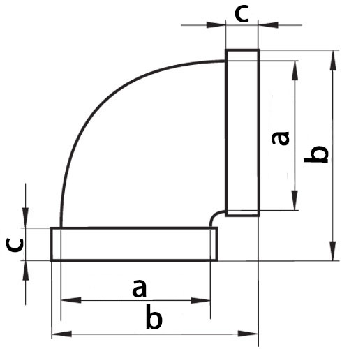 Square bends 90 vertical