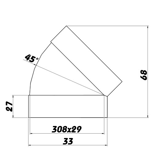 Square bends 45 vertical